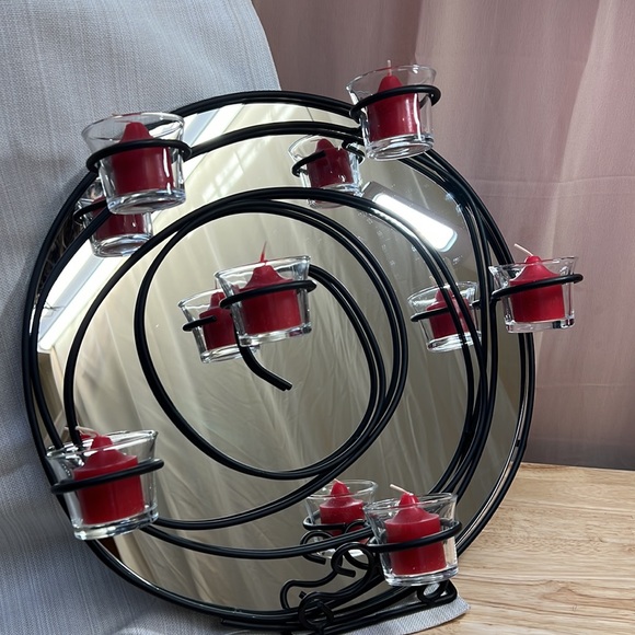 PartyLite | Accents | Partylite Vtg Metal Swirl Mirrored Wall Candle ...